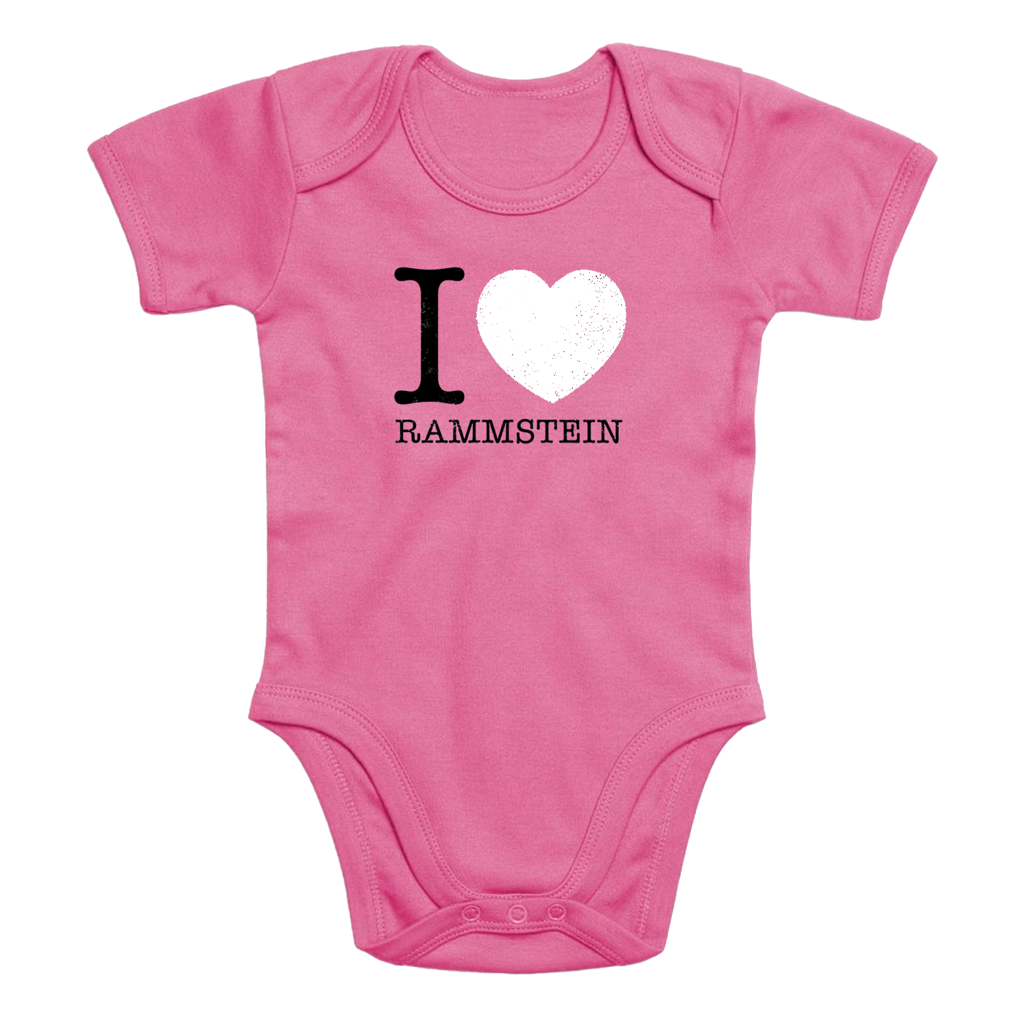 Baby Kurzarm Body ”I ️ Rammstein” *pink* | RammsteinShop